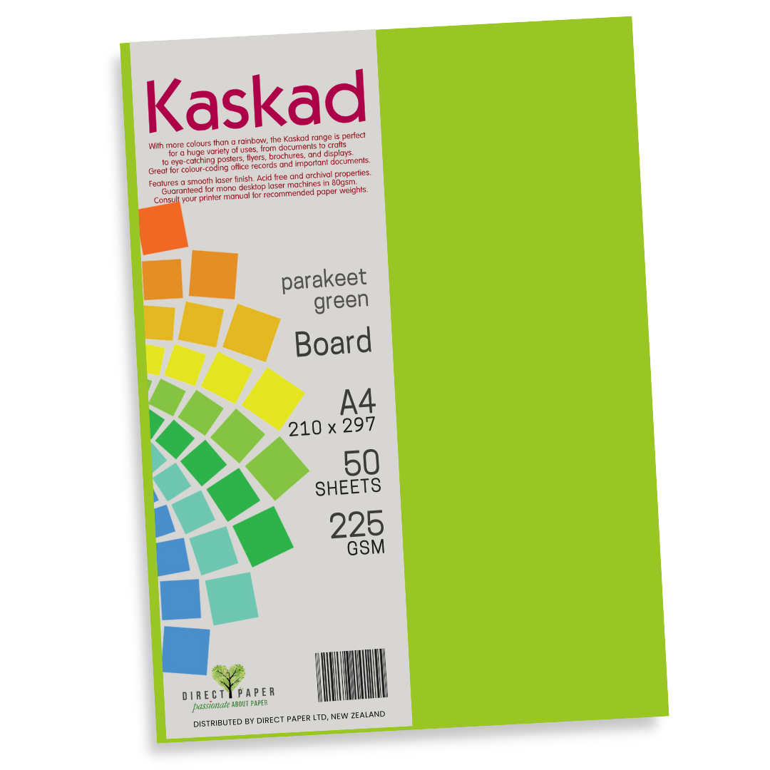 A4 Card Kaskad 160gsm Parakeet Green 15Pce – PaperTree